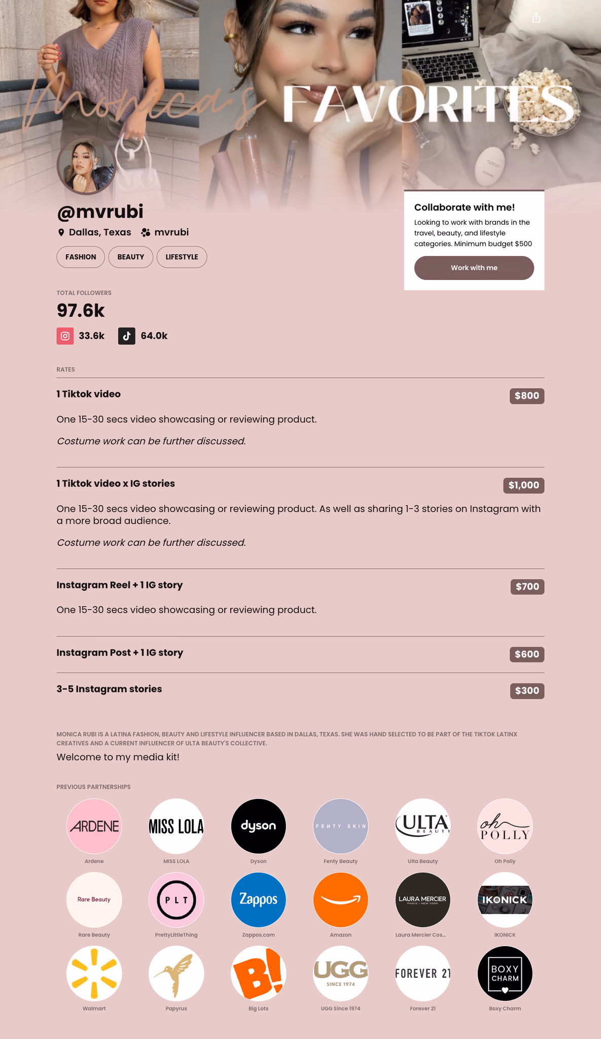 Media Kit Builder for Creators (Free & Customizable) | Beacons